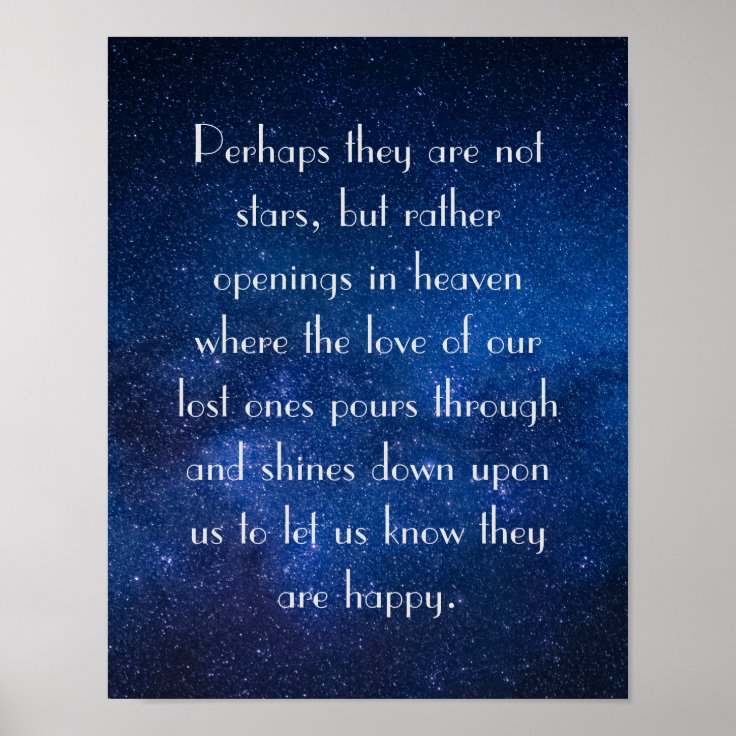 Stars, Openings for Lost Loved Ones Eskimo Proverb Poster | Zazzle