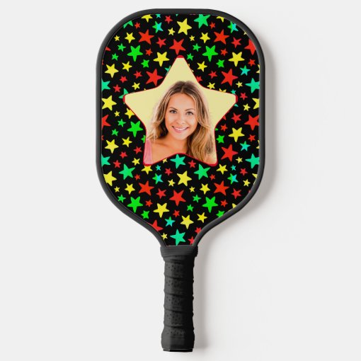 Stars Pickleball Star Player Custom Photo Colorful Pickleball Paddle ...
