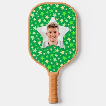 Stars Pickleball Star Player Green Custom Photo Pickleball Paddle | Zazzle