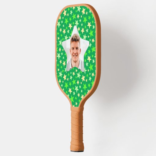 Stars Pickleball Star Player Green Custom Photo Pickleball Paddle | Zazzle