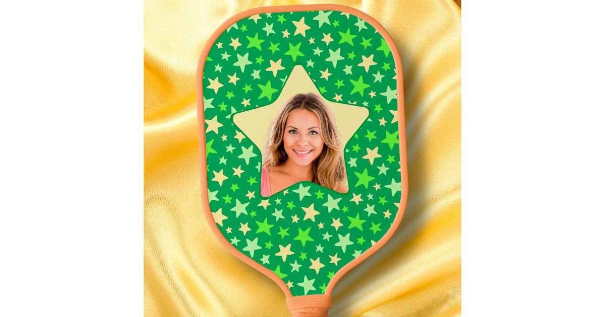 Stars Pickleball Star Player Green Custom Photo Pickleball Paddle | Zazzle