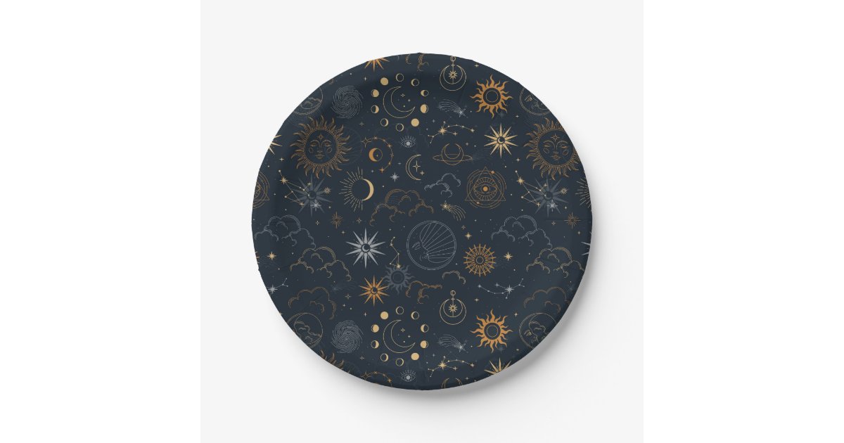 Stars & Planets Pattern Paper Plates | Zazzle