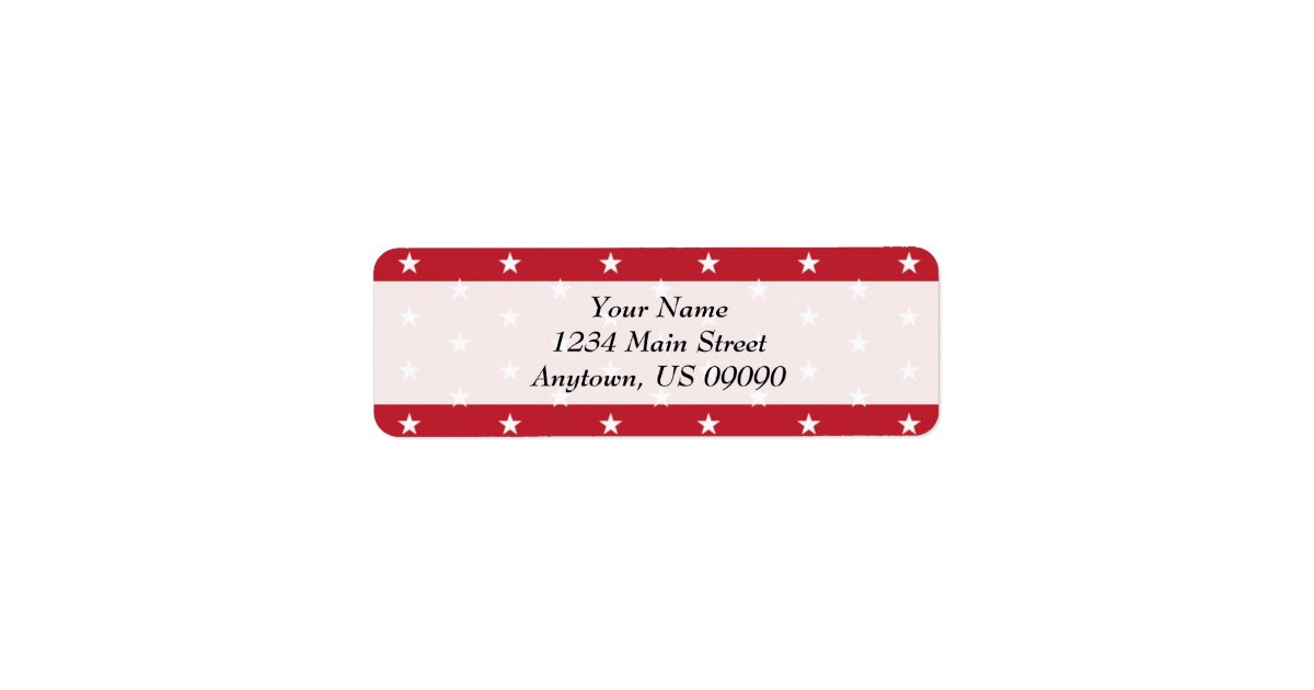 Stars Return Address Labels (Red) | Zazzle