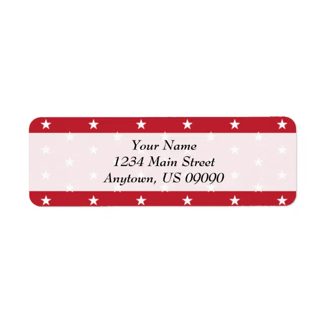 Stars Return Address Labels (Red) | Zazzle