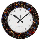 Stars in Deep Space Black and White Large Clock | Zazzle.com
