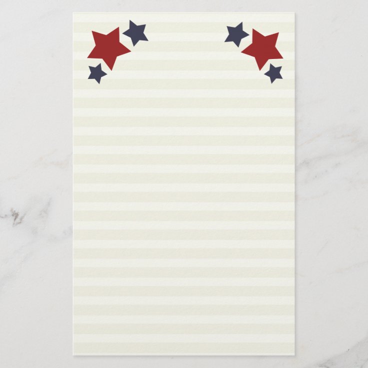 Stars & Stripes Lined Stationery / Writing Paper | Zazzle