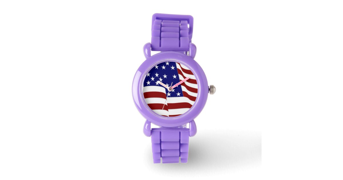 Stars & Stripes Patriotic Flag Watch | Zazzle