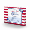 Stars Stripes Patriotic Veteran Service Thank You Acrylic Award | Zazzle