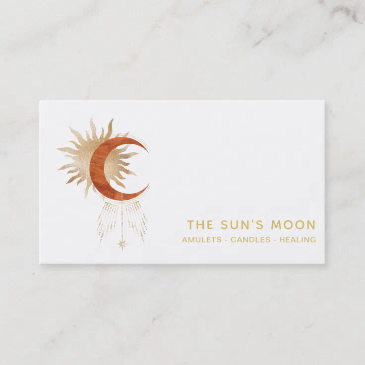 Stars Universe Moon Beams Sun Rays Cosmic Business Card | Zazzle