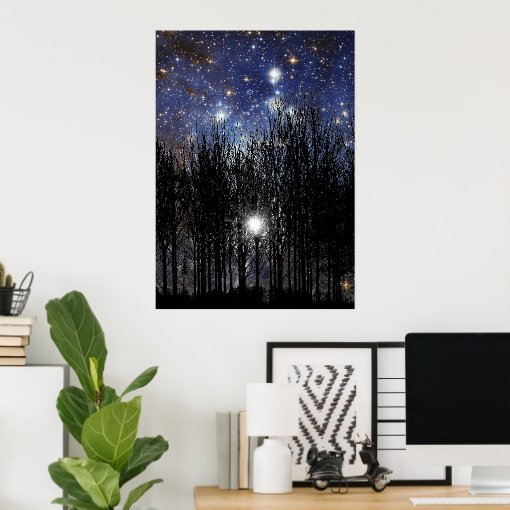 Starscape & Trees - Poster | Zazzle