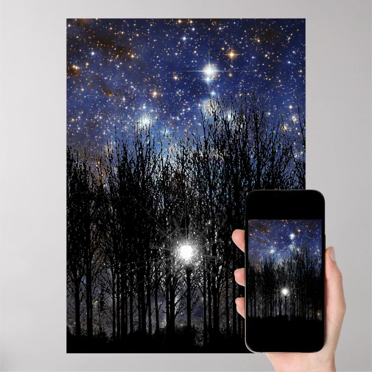 Starscape & Trees - Poster | Zazzle