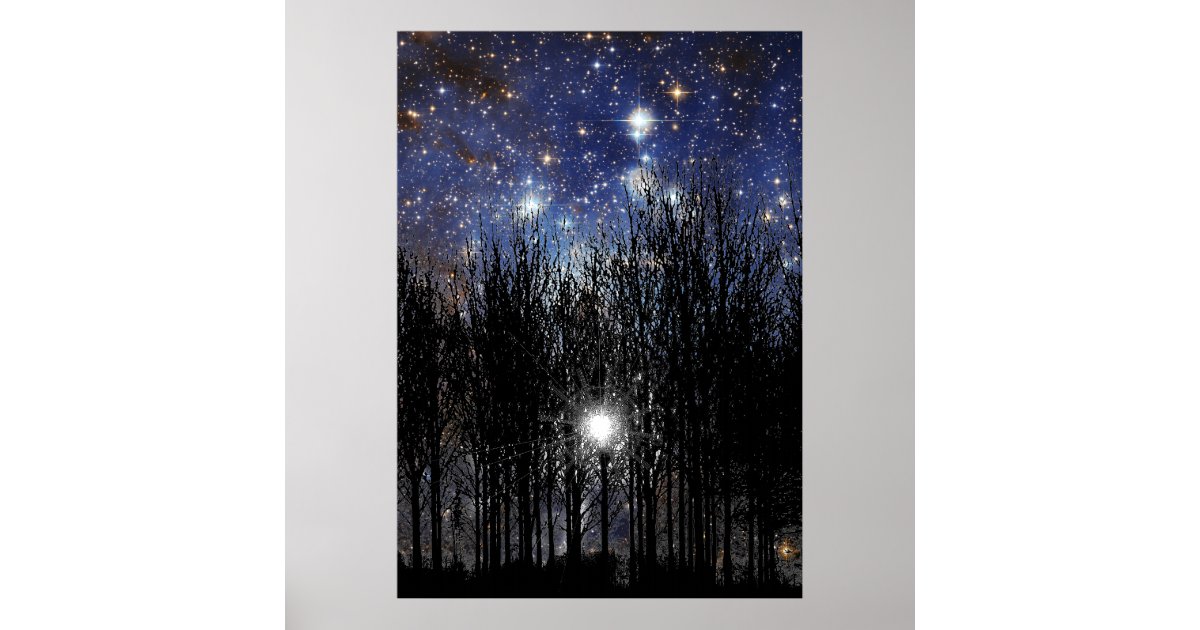 Starscape & Trees - Poster | Zazzle