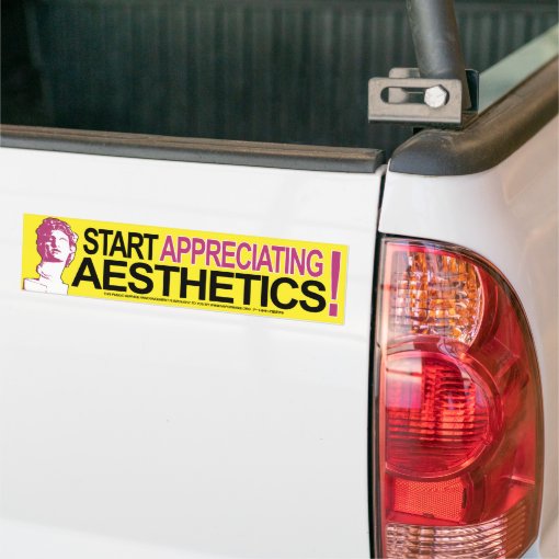Start Appreciating Aesthetics Bumper Sticker | Zazzle