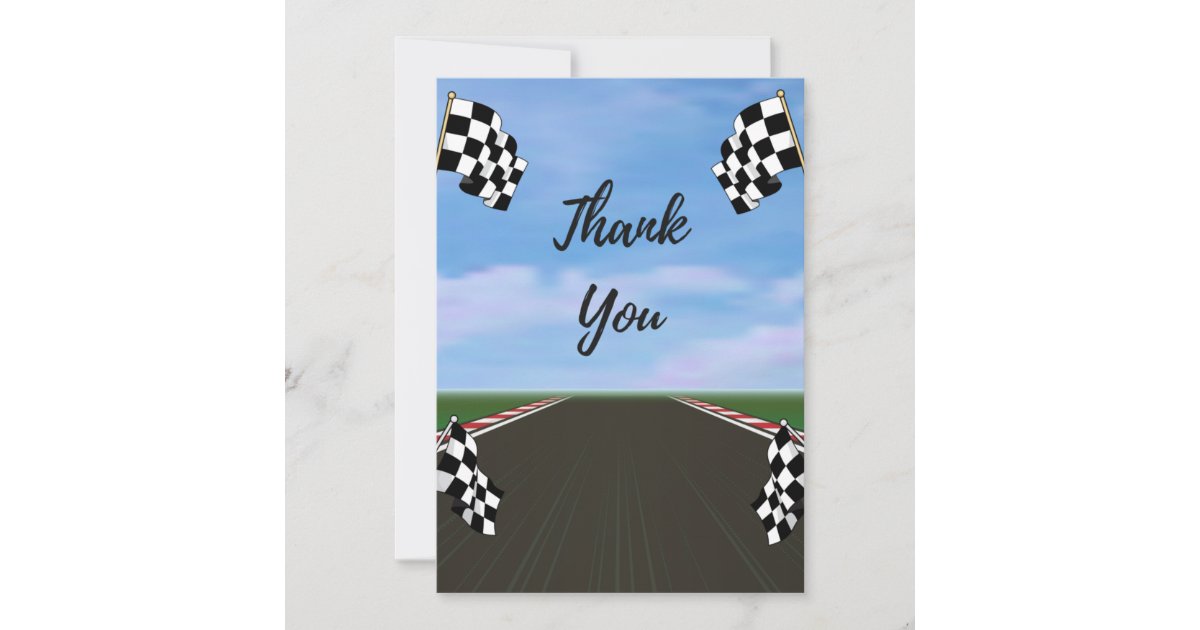 Start Your Engines Thank You Card | Zazzle