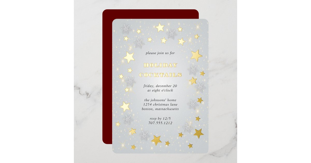 Stary Christmas Sky | Foil Invitation | Zazzle
