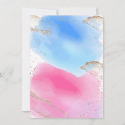 Stashes Or Lashes Gender Reveal, Watercolor Invitation | Zazzle