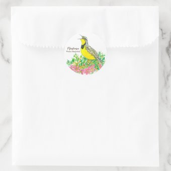 State Bird of Montana Western Meadowlark Songbird Classic Round Sticker ...
