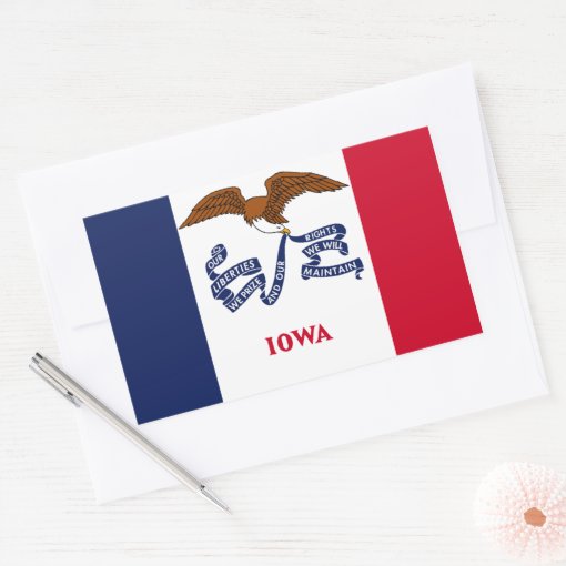 State Flag of Iowa Rectangular Sticker | Zazzle