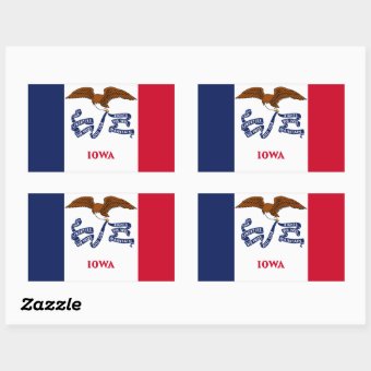 State Flag of Iowa Rectangular Sticker | Zazzle