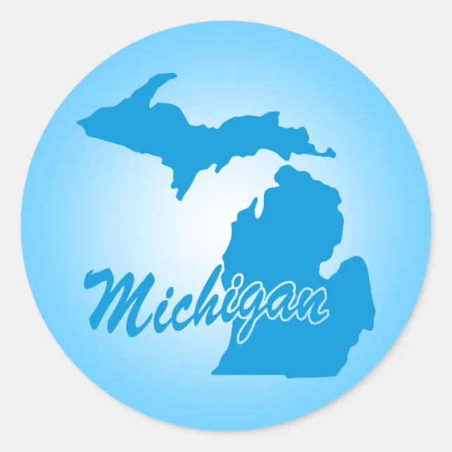 State Michigan Classic Round Sticker | Zazzle