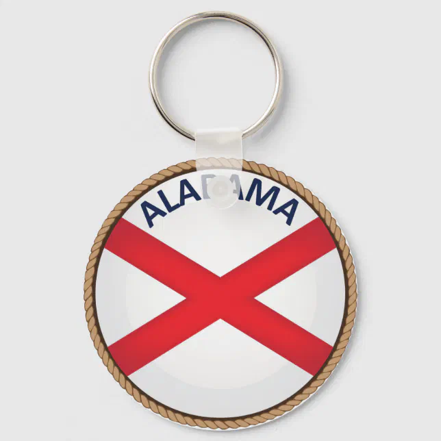 State of Alabama Flag Seal Keychain | Zazzle