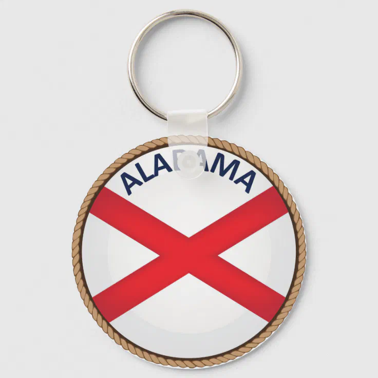 State of Alabama Flag Seal Keychain | Zazzle