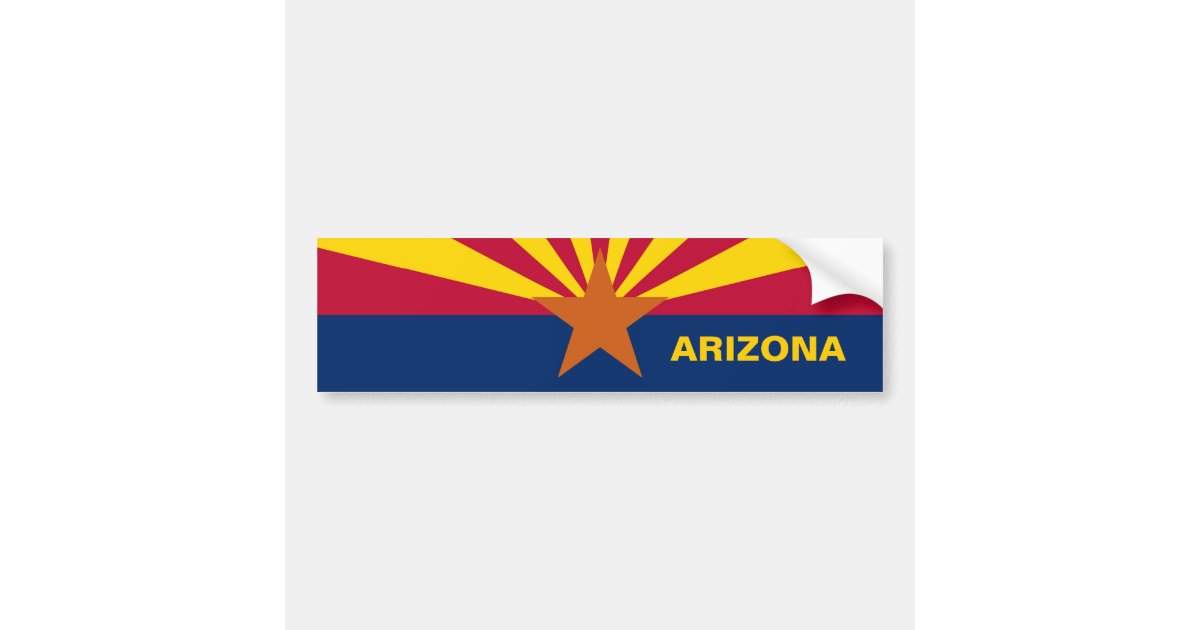 State of Arizona Flag Bumper Sticker | Zazzle