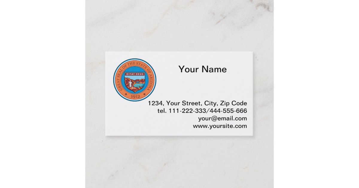 State of Arizona seal Business Card | Zazzle