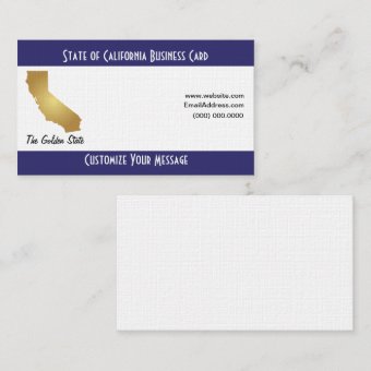 State of California Business Card Template | Zazzle