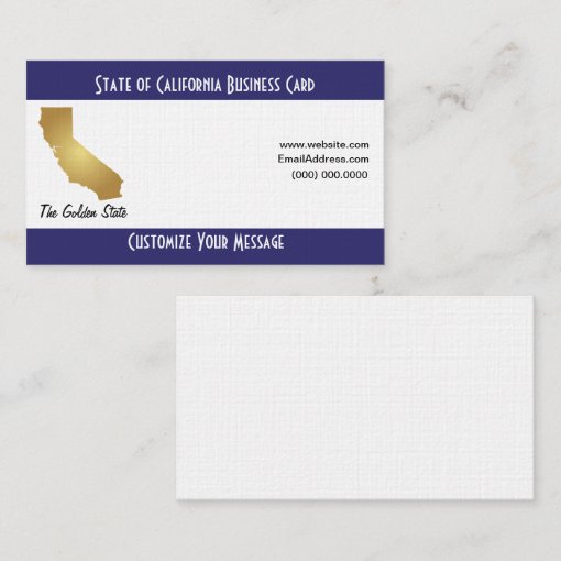 State of California Business Card Template | Zazzle