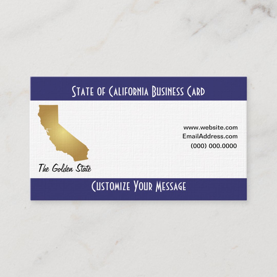 State of California Business Card Template | Zazzle
