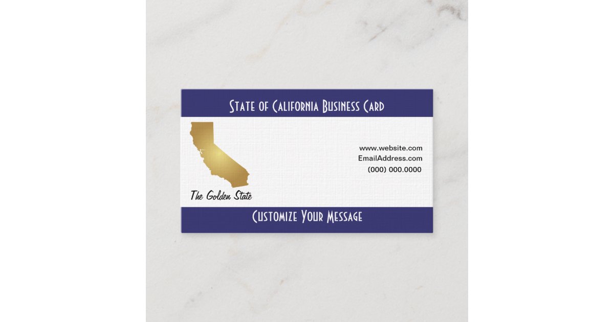State of California Business Card Template | Zazzle