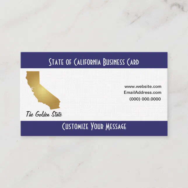 State of California Business Card Template | Zazzle