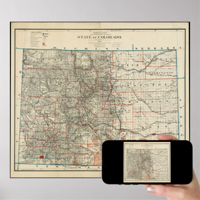 State of Colorado Map Poster | Zazzle