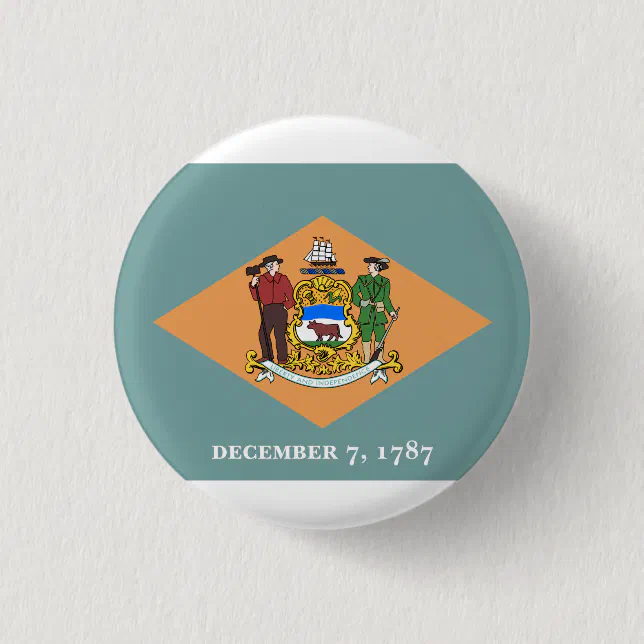 State of Delaware Flag Pinback Button | Zazzle