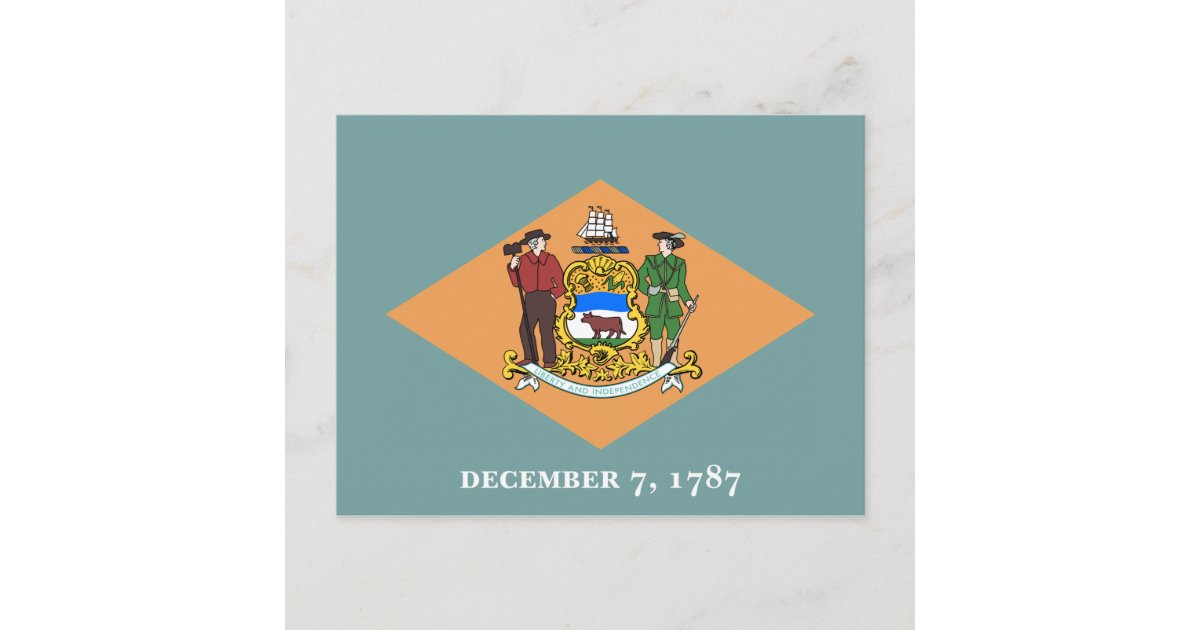 State of Delaware Flag Postcard | Zazzle