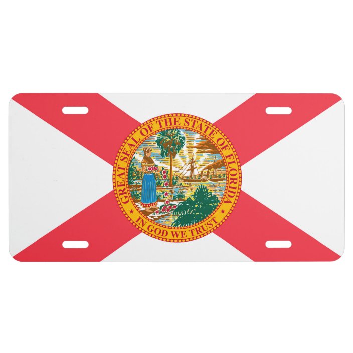 State of Florida Flag for Display License Plate | Zazzle.com