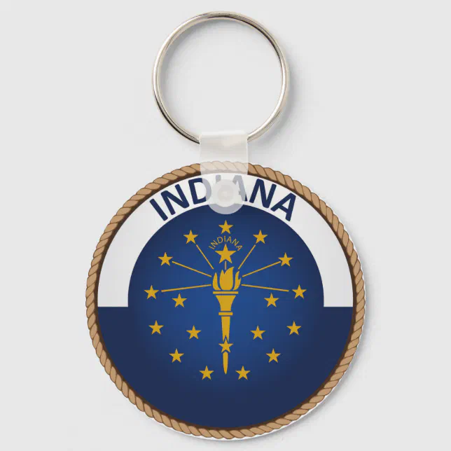 State of Indiana Flag Seal Keychain | Zazzle
