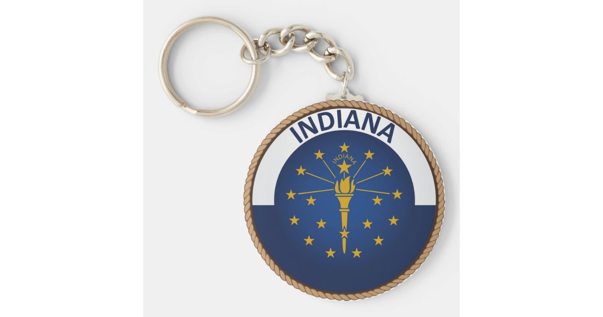 State of Indiana Flag Seal Keychain | Zazzle.com