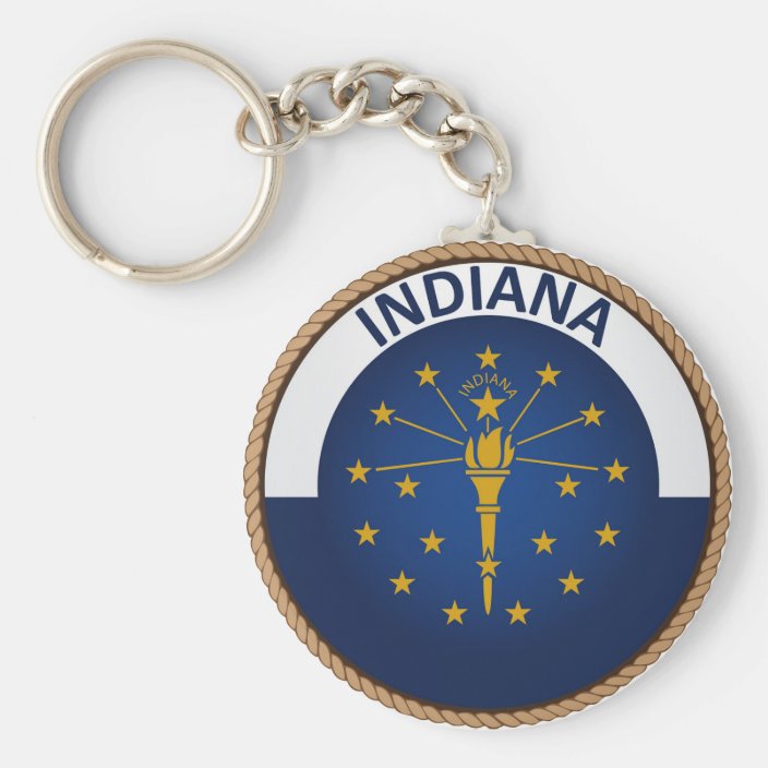 State of Indiana Flag Seal Keychain | Zazzle.com