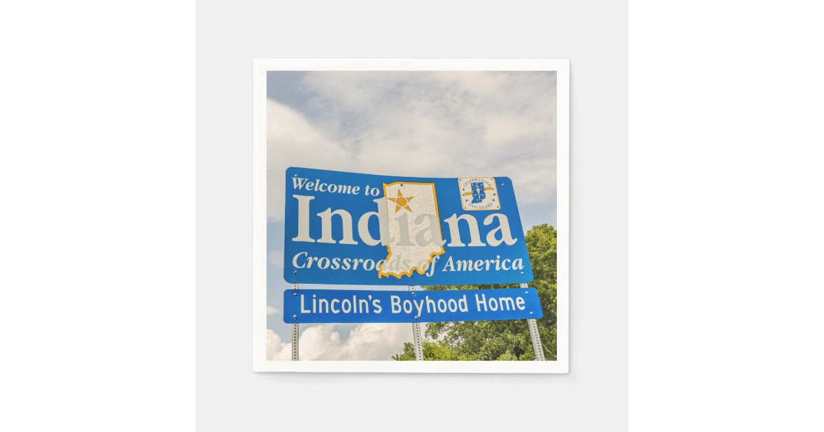State of Indiana Welcome Sign Napkins | Zazzle