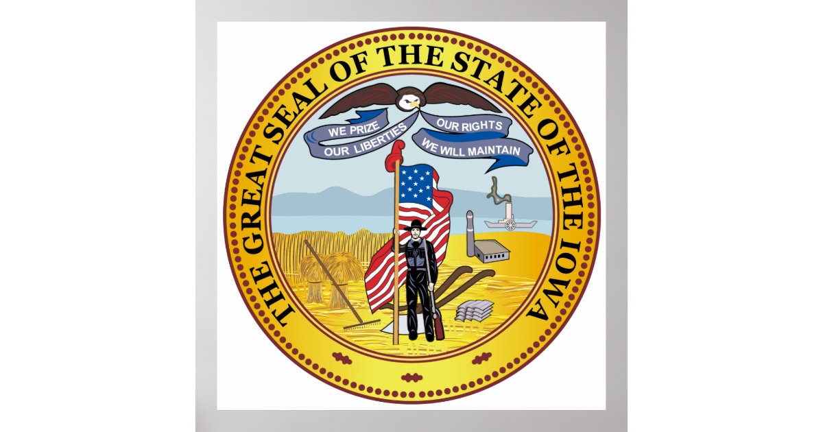 State of Iowa great seal Poster | Zazzle