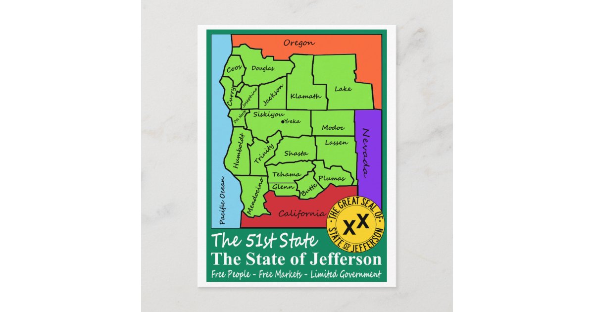 State of Jefferson Postcard | Zazzle
