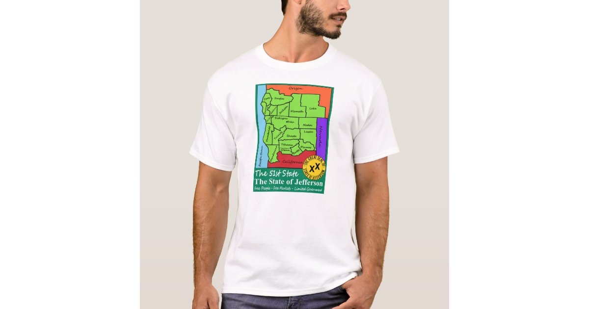 State of Jefferson - The 51st State T-Shirt | Zazzle