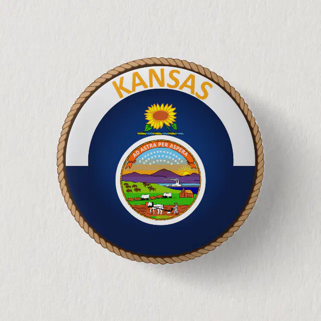 State of Kansas Flag Seal Button | Zazzle