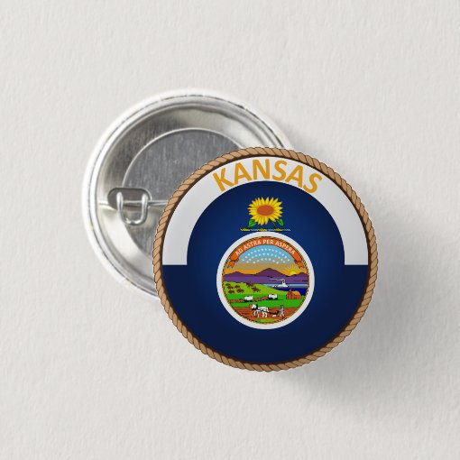 State of Kansas Flag Seal Button | Zazzle