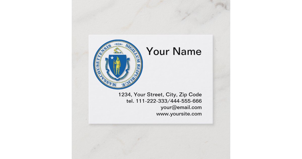 State of Massachusetts seal Business Card | Zazzle