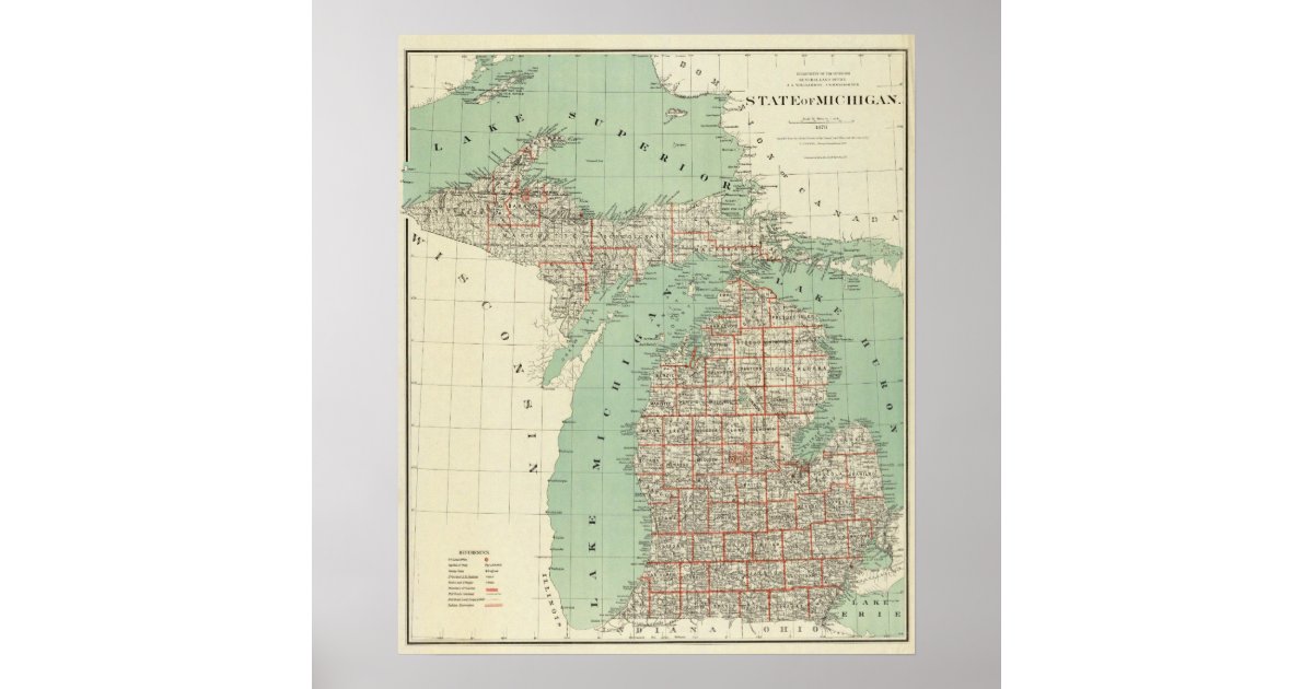 State of Michigan Poster | Zazzle