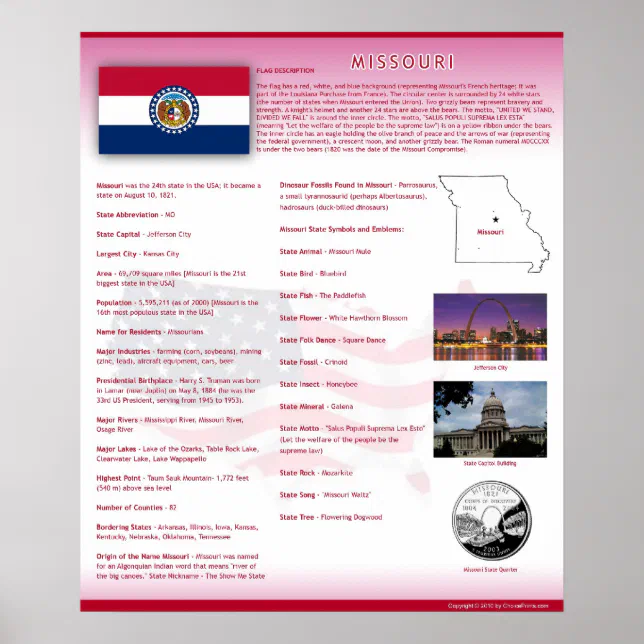 State of Missouri,MO Posters | Zazzle