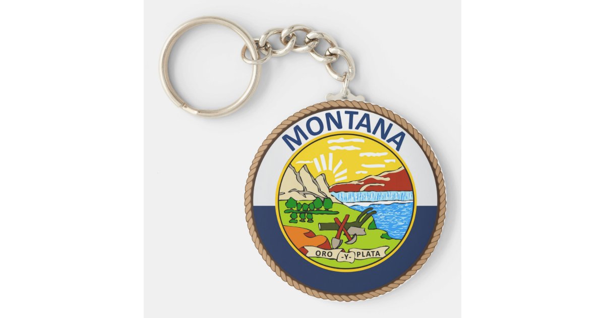 State of Montana Flag Seal Keychain | Zazzle.com